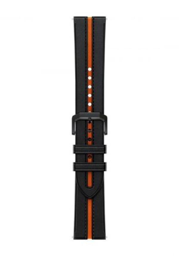 Xiaomi Mi Watch Black Orange Leather Strap