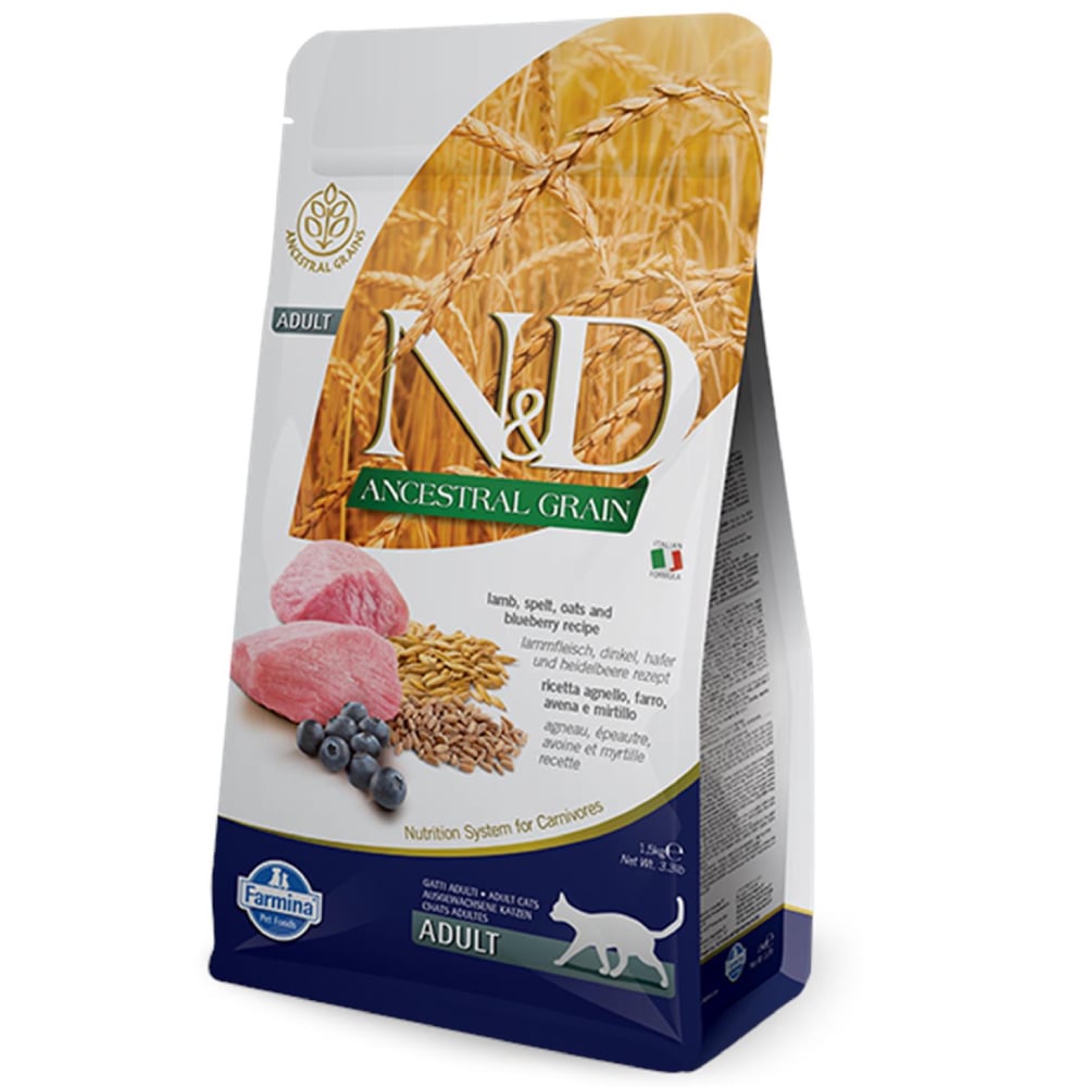 N&D ANCESTRAL GRAIN Cat Lamb and Blueberry 10 kg Hrana za mačke