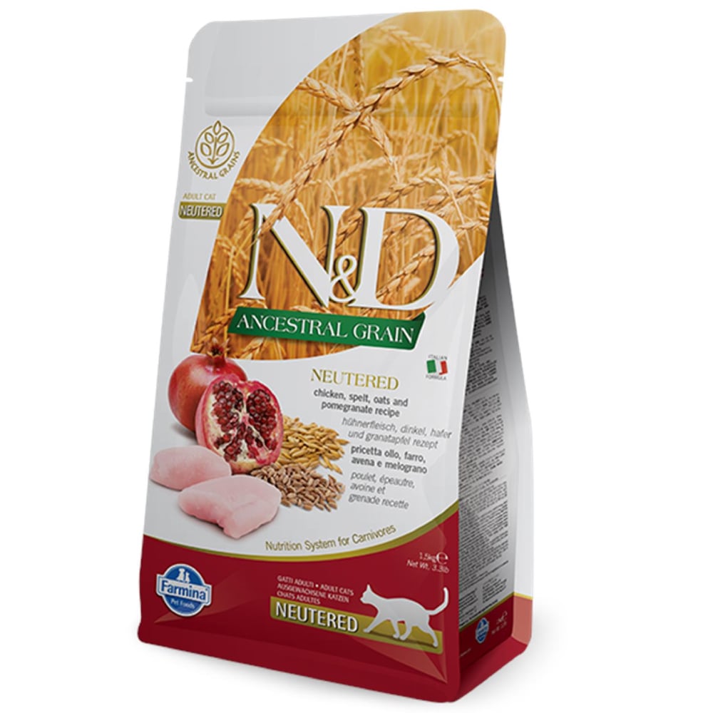 N&D ANCESTRAL GRAIN Cat Neutered Chicken and Pomegranate 300 g Hrana za mačke