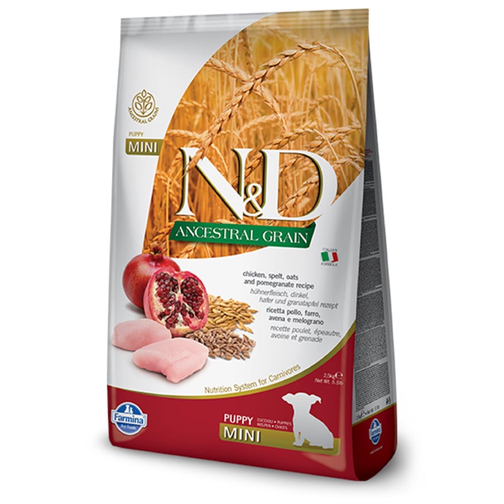 N&D ANCESTRAL GRAIN Puppy Chicken and Pomegranate Mini 2.5 kg Hrana za štence