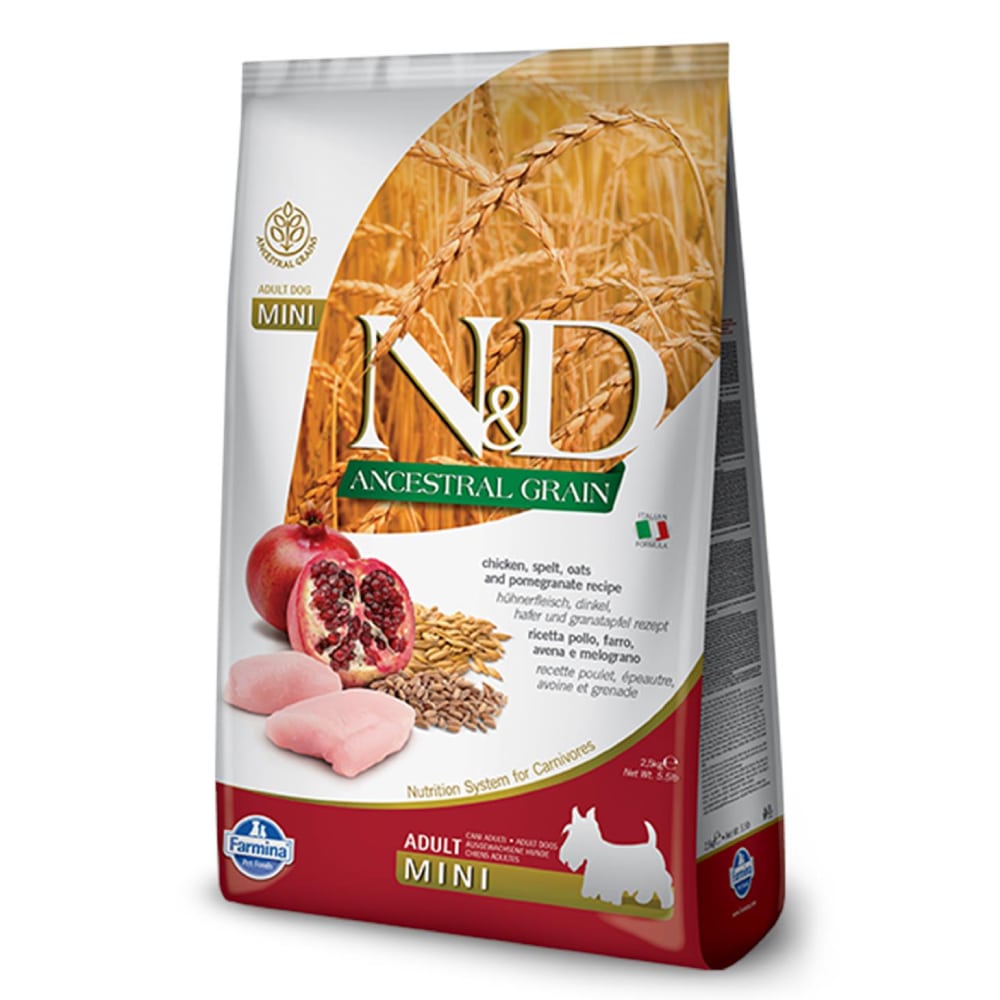 N&D ANCESTRAL GRAIN Chicken and Pomegranate Mini 2.5 kg Hrana za pse