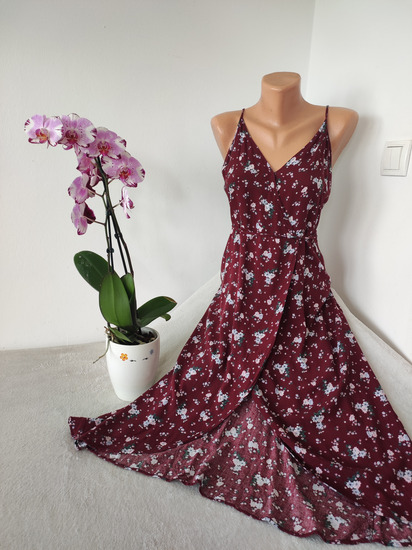 H&M cvetna haljina na preklop vel 38