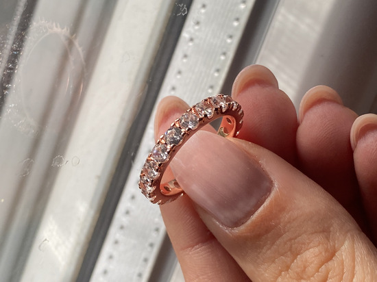 Svetlucavi Pandora rosegold prsten 17mm
