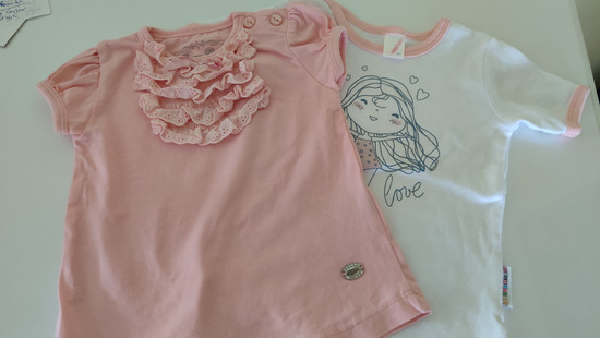 Dve majice kratkih rukava za bebu devojcicu