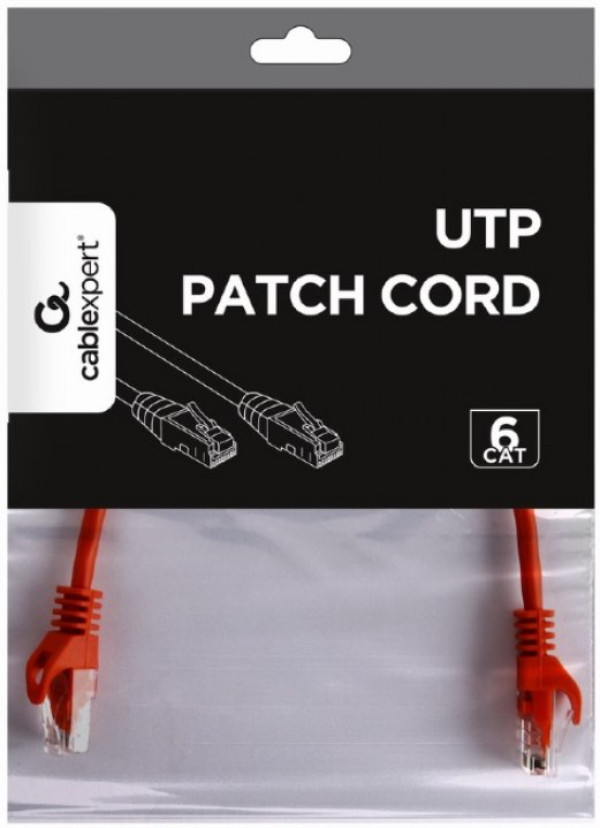 PP6U-0.25M/R Gembird Mrezni kabl, CAT6 UTP Patch cord 0.25m red