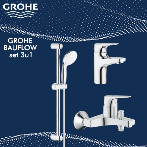 GROHE BAUFLOW SET 3u1 GRO2375223756