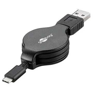 GOOBAY UVLAČIVI USB 2.0 / USB 3.1 TIP-C KABL - CRNI