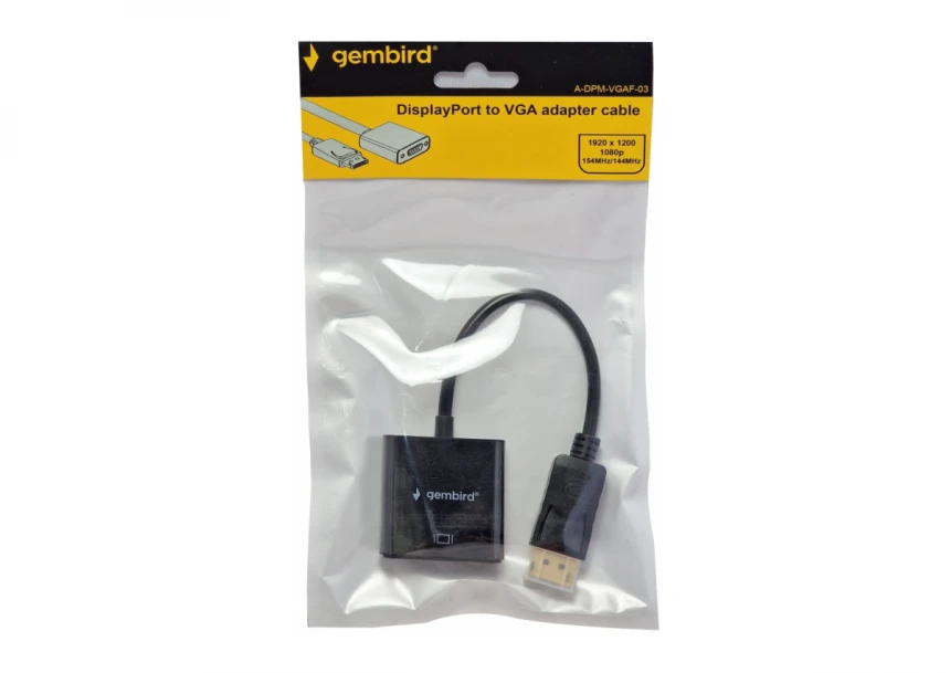 Adapter GEMBIRD DisplayPort na VGA Black A-DPM-VGAF-03