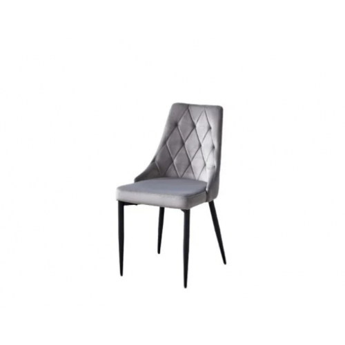 Trpezarijska stolica 1168 Svetlo Siva Metalne crne noge