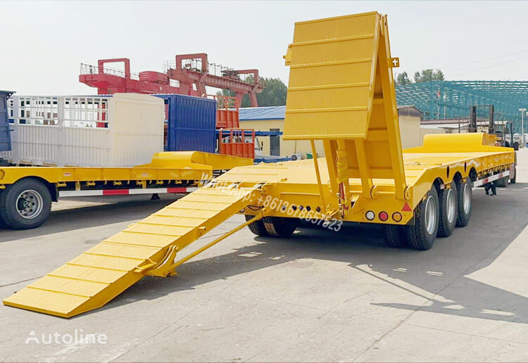 Nova New Tri Axle Folding Lowbed Semi Trailer for Sale in Guinea poluprikolica sa niskom platformom