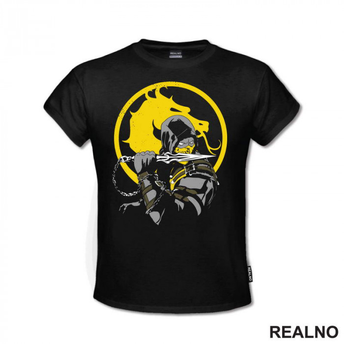 SCORPION AND YELLOW LOGO - MORTAL KOMBAT - MAJICA