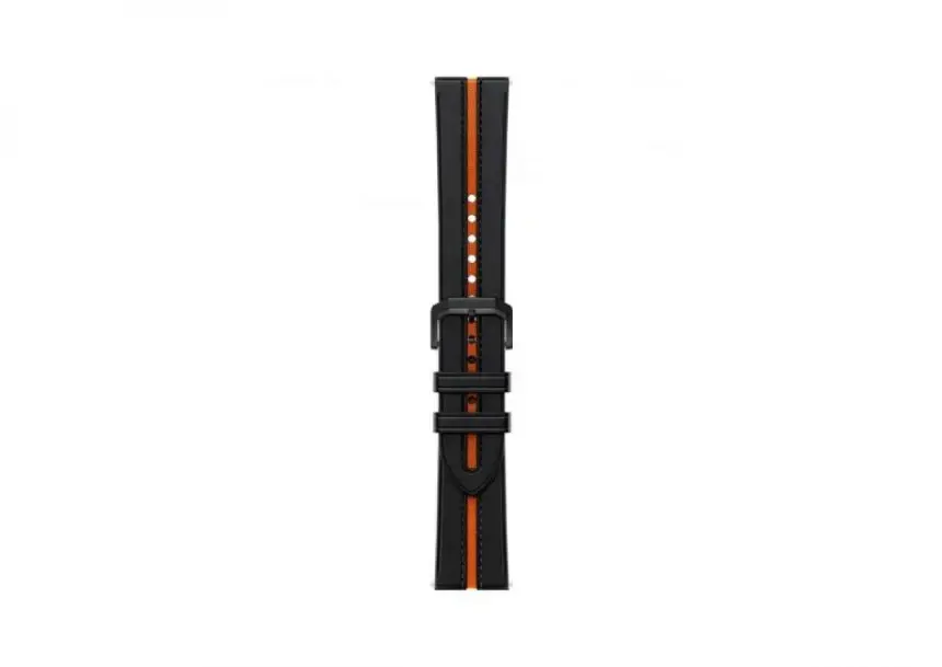 Xiaomi Mi Watch Black Orange Leather Strap