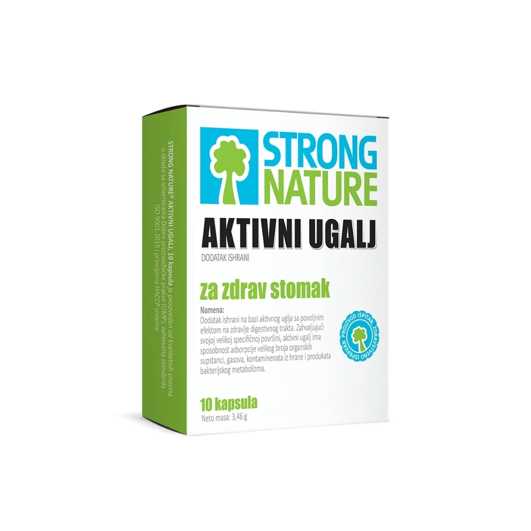 STRONG NATURE® Aktivni Ugalj 250 mg 10 Kapsula