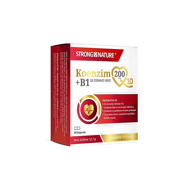 STRONG NATURE® Koenzim Q10 200 mg + Vitamin B1 10 mg 30 Kapsula