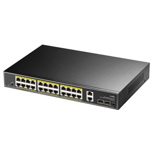 Cudy 24-GbE PoE, 2 Uplink GbE + 2 Uplink SFP Switch | GS1026PS2