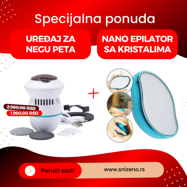 Nano Epilator sa Kristalima + Uređaj za Negu Peta