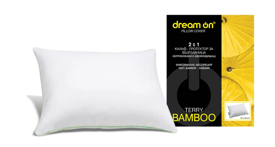 "Dream On" Terry Bamboo Navlaka za jastuk, Bela, 70x50 cm