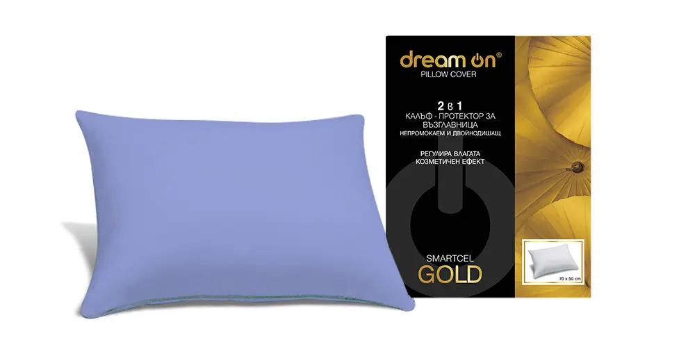 "Dream On" Smartcel Gold Navlaka za jastuk, Plava, 90x190 cm
