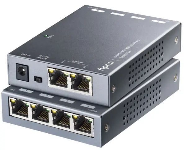 CUDY Video rekorder i Svič FS1006PL 6-Port 10/100M, 60W external, max 32W/PoE, UPLINK, 250m, 4KV protection crni