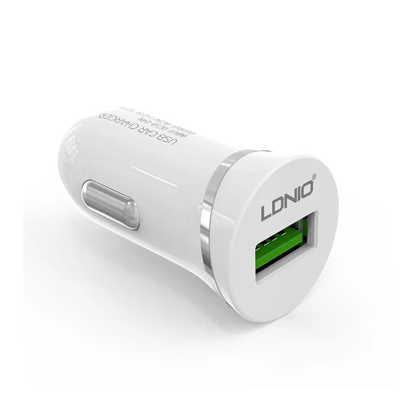 LDNIO DL-C12 Auto-punjač, 2.1A, Micro USB kabl, Beli