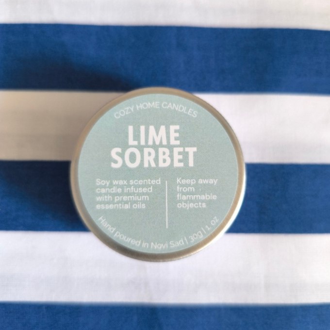 Lime sorbet sveća u kutijici