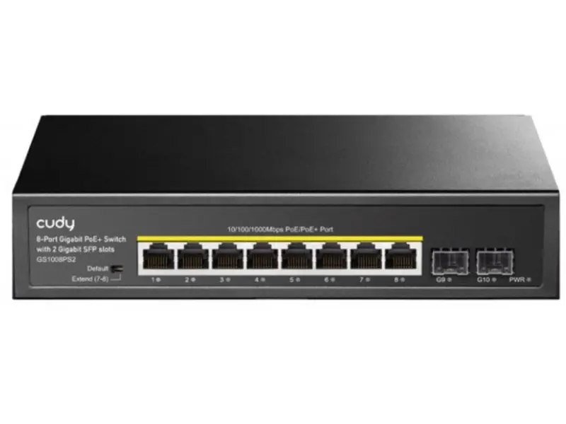 CUDY GS1008PS2 Switch 8-Port Gigabit PoE+, Crni