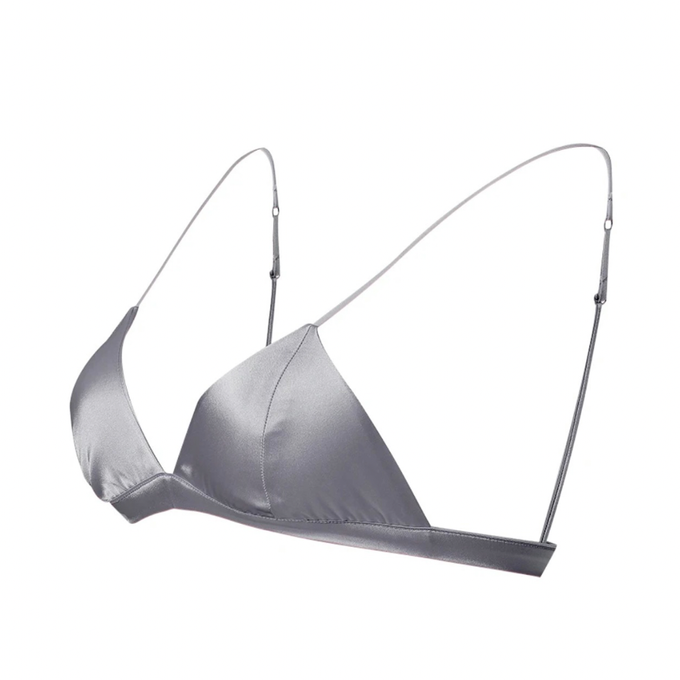 100% Svileni Bralette Light Gray