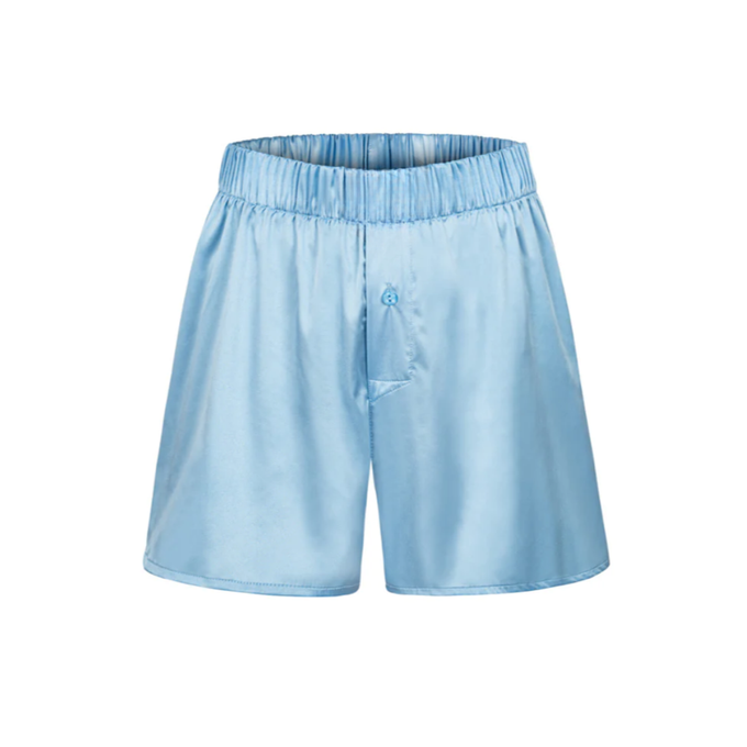 100% Svila Boxer Shorts Baby Blue