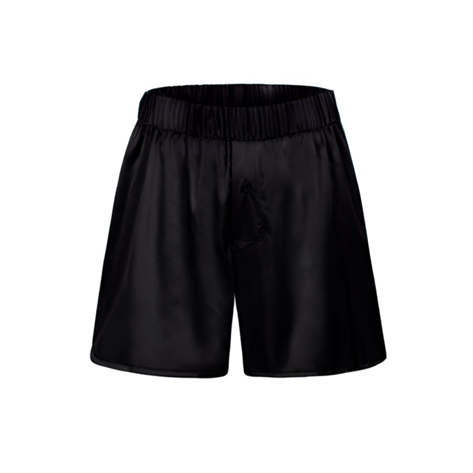 100% Svila Boxer Shorts Black