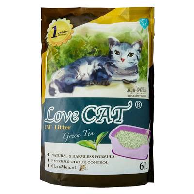 LOVE CAT tofu posip za mace-Soja 6L zeleni čaj