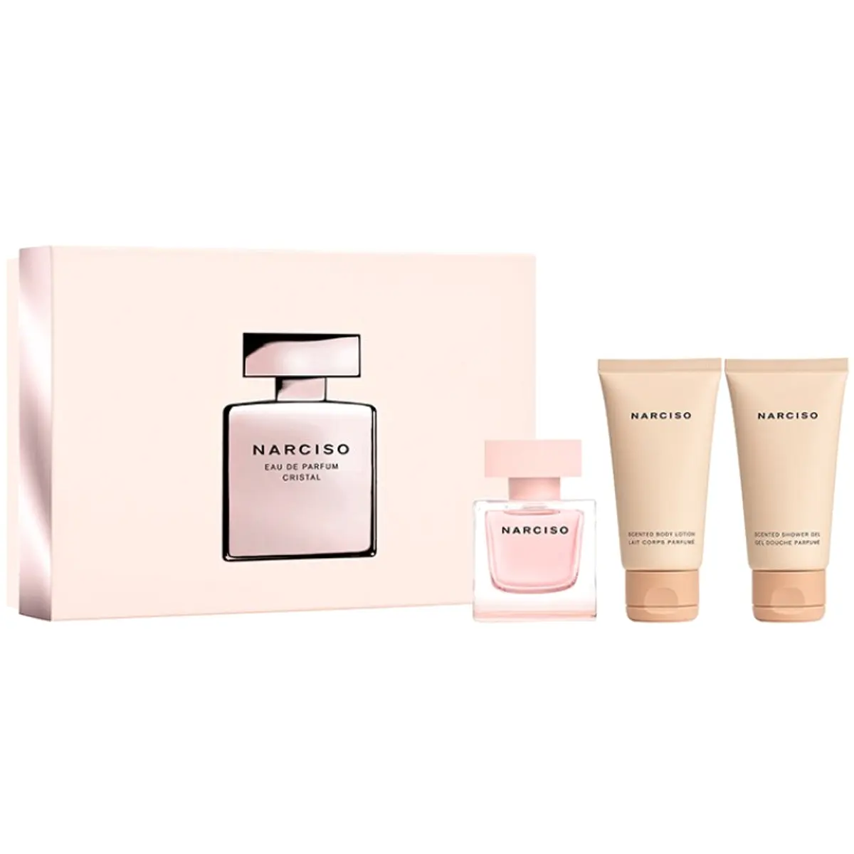 NARCISO RODRIGUEZ Poklon set za žene Cristal EDP 50 ml + Body losion 50 ml + gel za tuširanje 50 ml