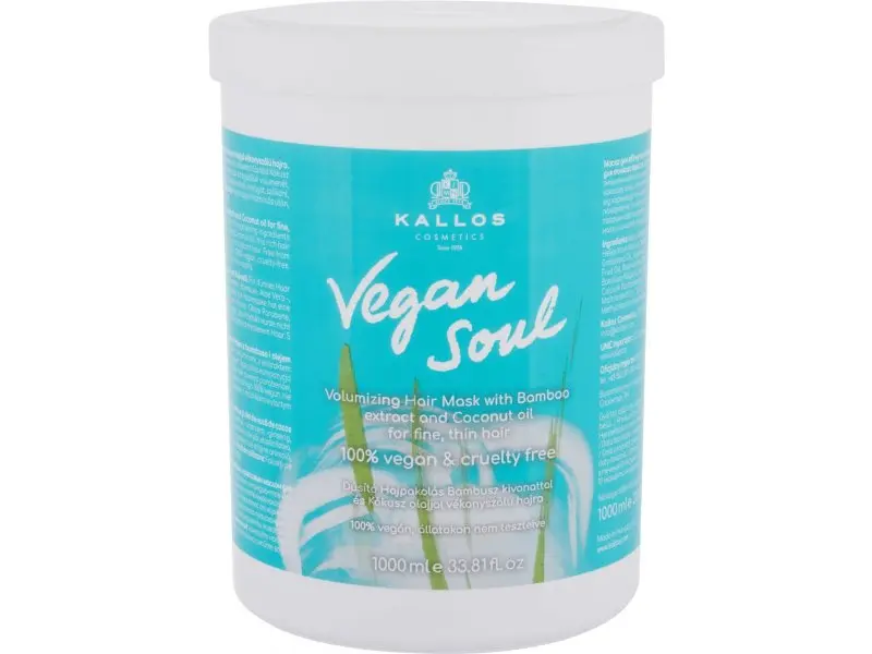 KALLOS Vegan Soul Bambo and Coconut Maska za kosu, 1000ml