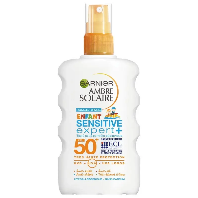 GARNIER Ambre Solaire Sprej za zaštitu od sunca za decu Sensitive SPF 50+, 200ml