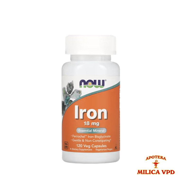 Now Iron 18mg 120 kapsula