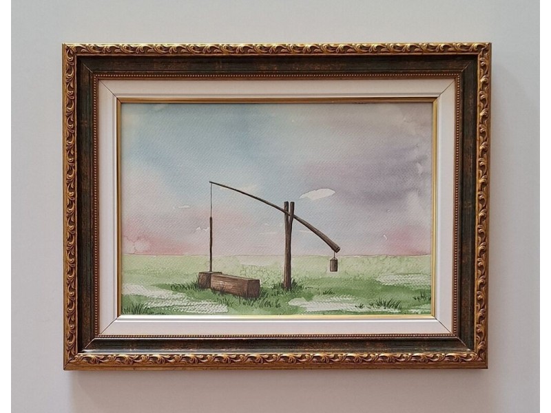 Slika - Djeram u Vojvodini, tehnika akvarel.