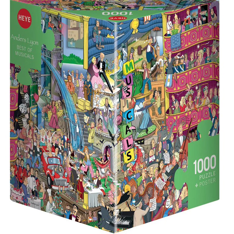 HEYE Puzzle Triangle Anders Lyon Cartoon Best of Musicals 30044,1000 delova