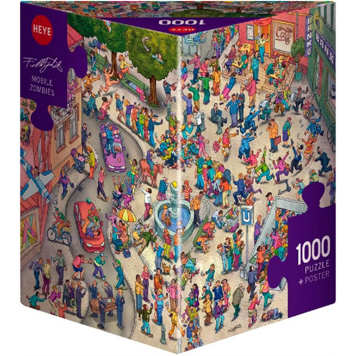 HEYE Puzzle Triangle Florian Mitgutsch Cartoon Mobile Zombies 30045,1000 delova