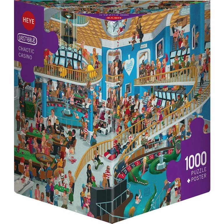 HEYE Puzzle Triangle Uli Oesterle Cartoon Chaotic Casino 29934,1000 delova