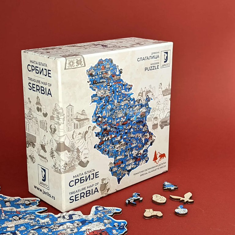 Jarilo Drvene Puzzle Mapa Srbije, 300 delova, 34x49cm