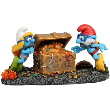 Duvo+ Smurfs Underwater Treasure Chest Dekoracija za akvarijum, 18.8x9.7x9.6cm