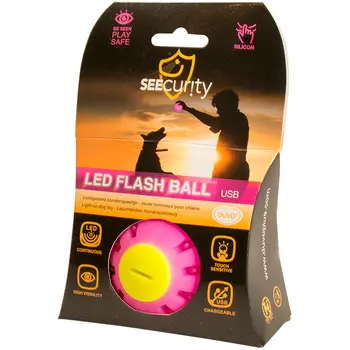 Duvo+ Igračka za pse LED svetleća lopta 10cm, Roze