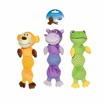 Duvo+ Igračka za pse, Pluche Squeaky Long Body Assortment 18, 5X15X8cm Mixed Colors, Žaba