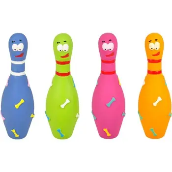 Flamingo Latex Bowling Pin Display igračka za pse 20cm, Narandžasta