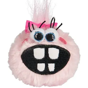 Rogz Fluffy Grinz Igračka za pse Lopta, Plišana, M, 6.5cm, Roze