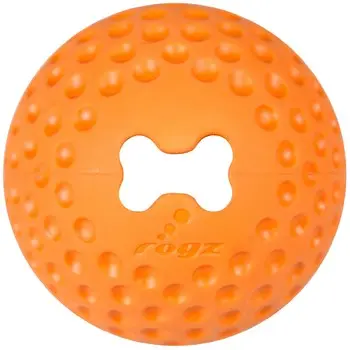 Rogz Gumz Lopta Igračka za pse od tvrde gume, M, 6.4cm, Narandžasta