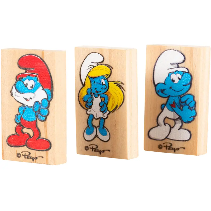 Duvo+ Igračka za glodare - Drvene domine The Smurfs, 30g