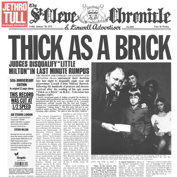 JETHRO TULL - THICK AS A BRICK (50th ANNIVERSARY EDITION) (LIMIT