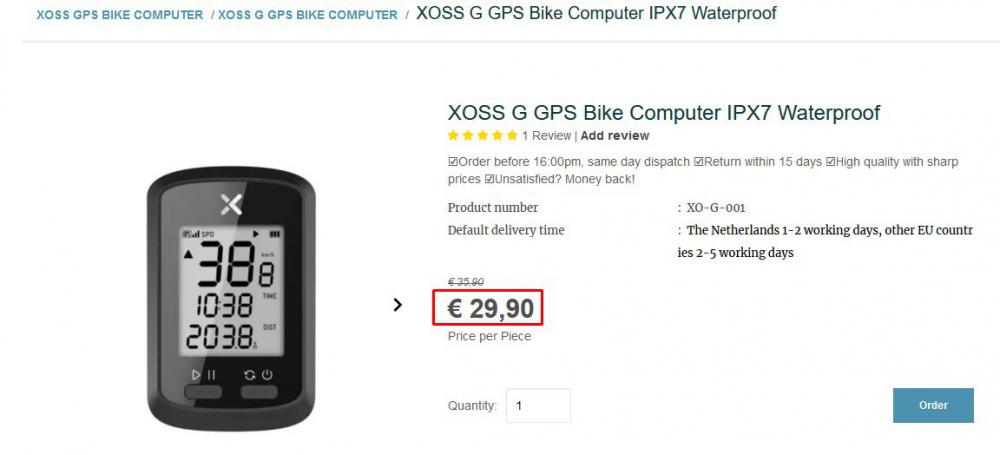 Xoss G Cycling Computer