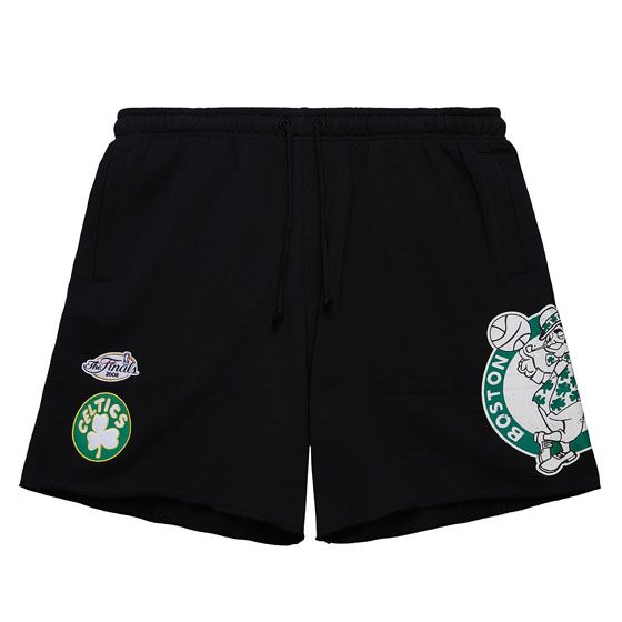 NBA BOSTON CELTICS POSTGAME FLEECE SHORTS VINTAGE LOGO 'BLACK'