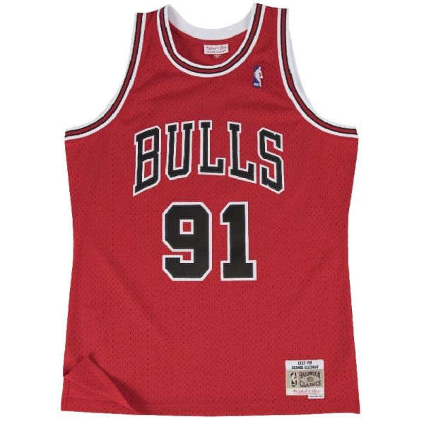 NBA CHICAGO BULLS DENNIS RODMAN 1997-98 SWINGMAN JERSEY 'RED'